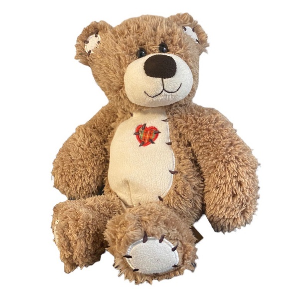 First & Main | Toys | Plush Tender Teddy Bear Tan With Red Plaid Heart ...